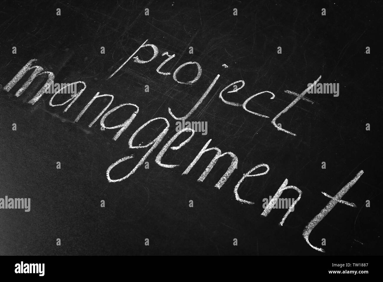 Phrase Project Management written on blackboard Stock Photo - Alamy
