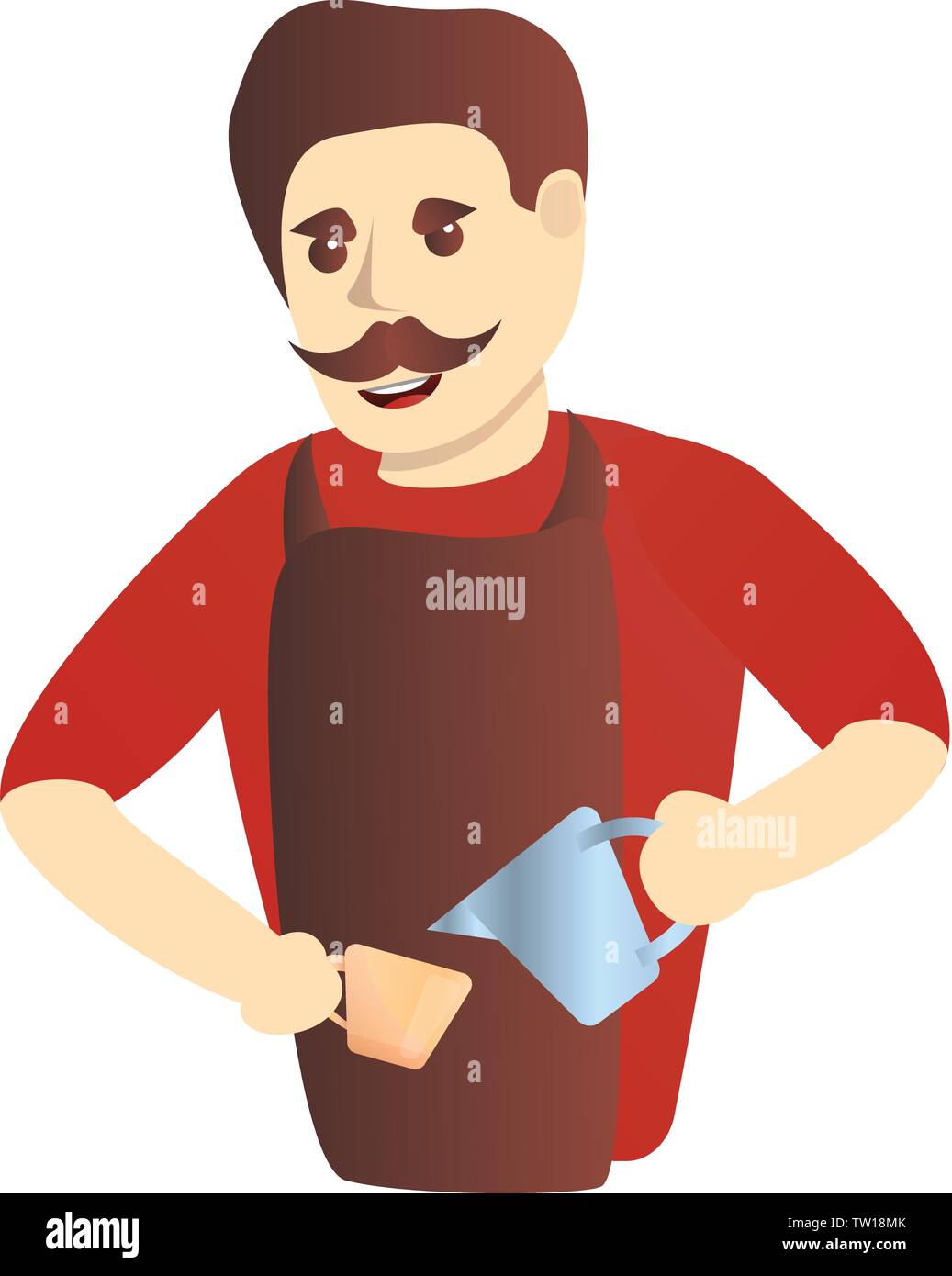 Coffee maker man icon. Cartoon of coffee maker man vector icon for web ...