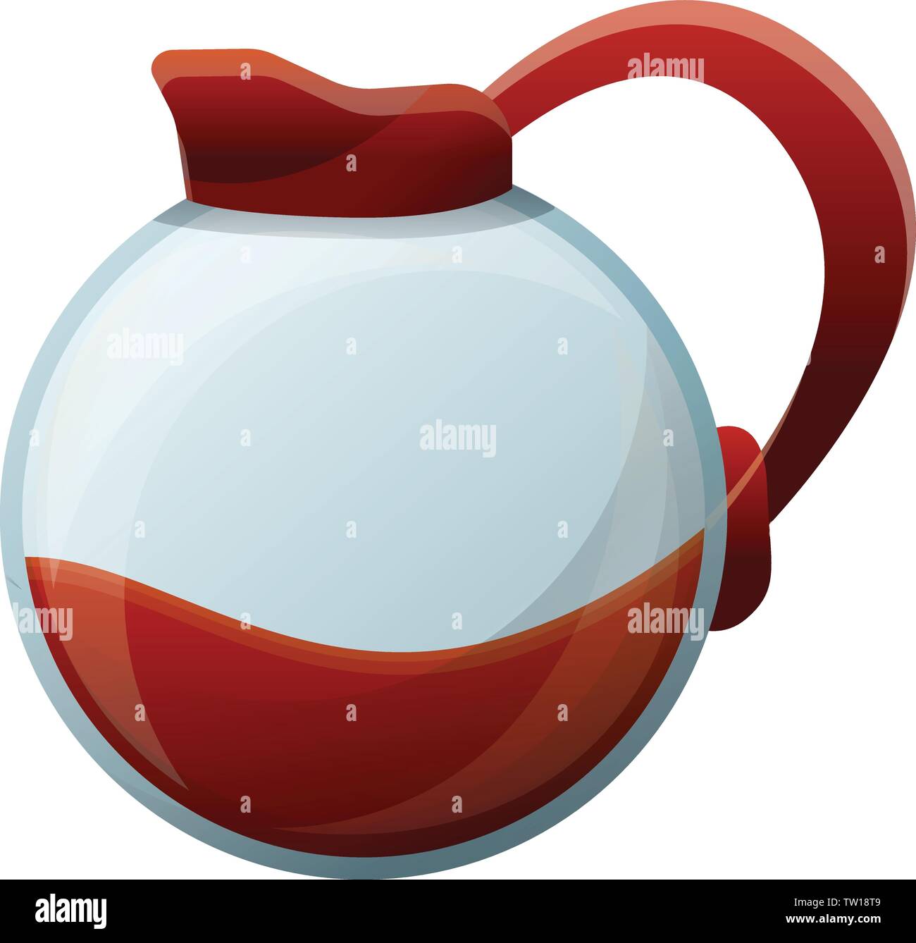 Round coffee pot icon. Cartoon of round coffee pot vector icon for web ...