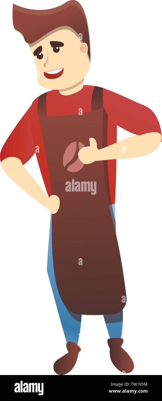 Barista coffee man icon. Cartoon of barista coffee man vector icon for ...