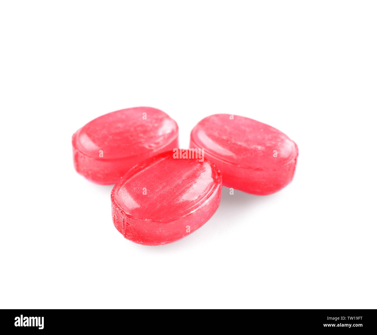 Cough drops on white background Stock Photo - Alamy
