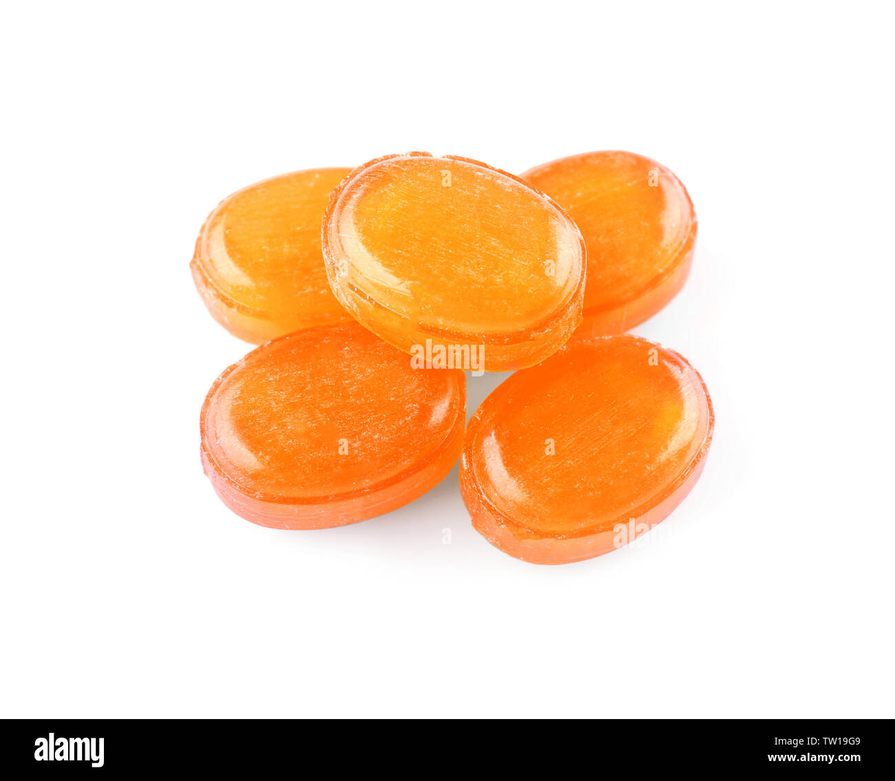 Cough drops on white background Stock Photo - Alamy