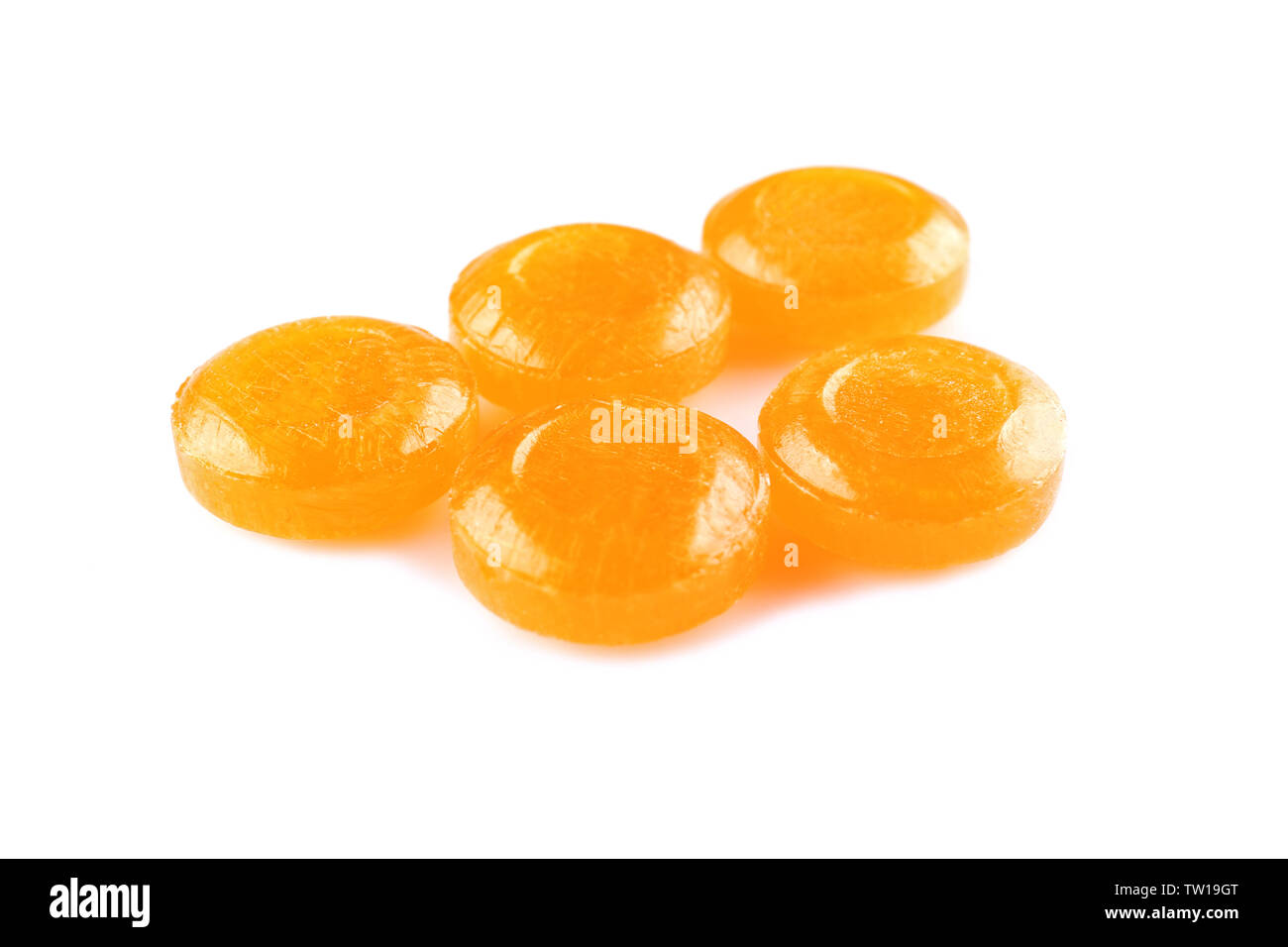 Cough drops on white background Stock Photo - Alamy