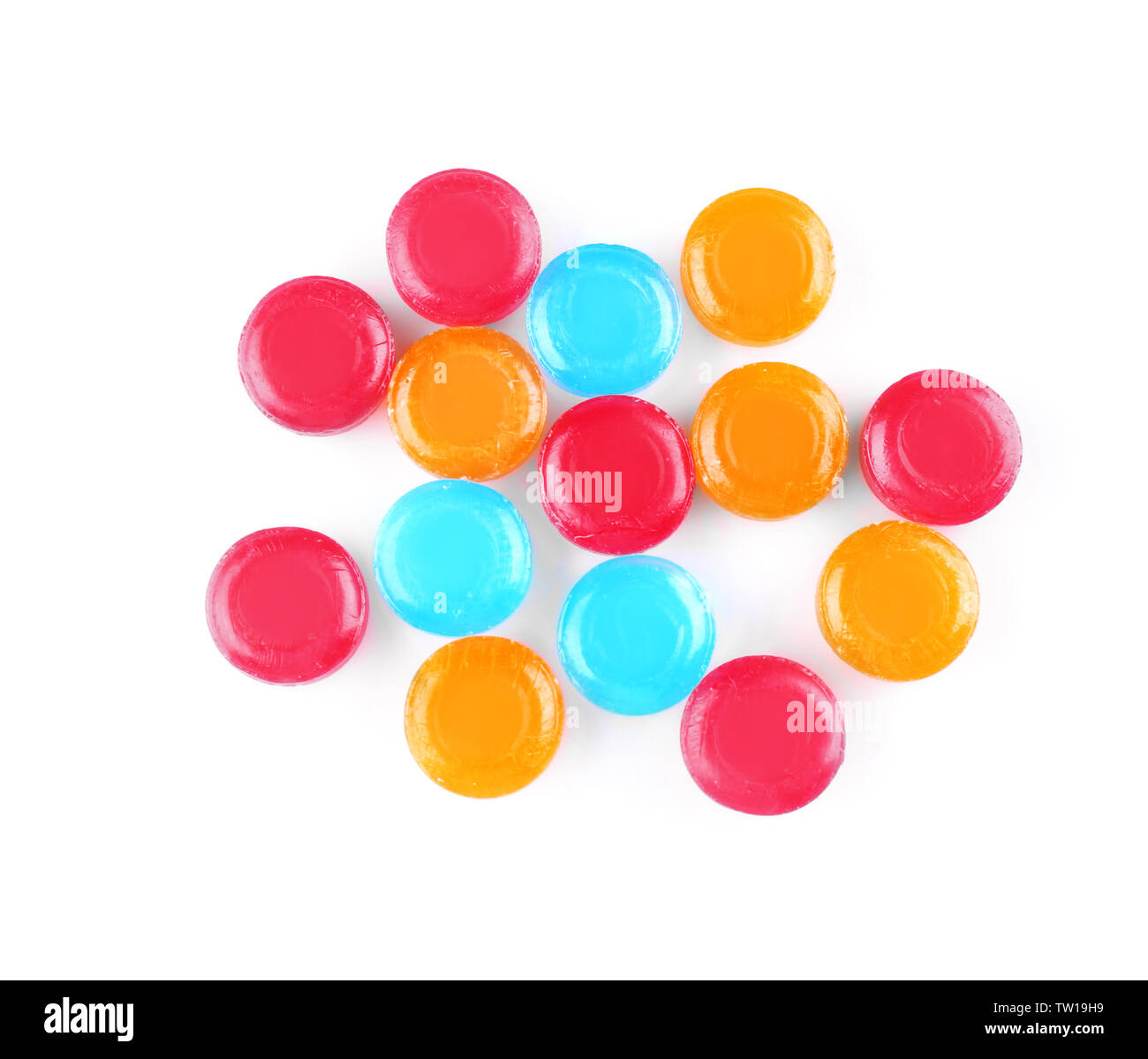 Cough drops on white background Stock Photo - Alamy