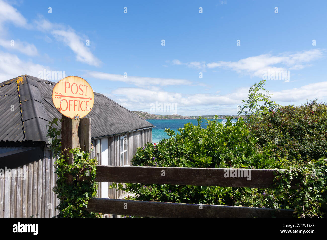 Post Office Sign on Iona, Scotland Stock Photo - Alamy
