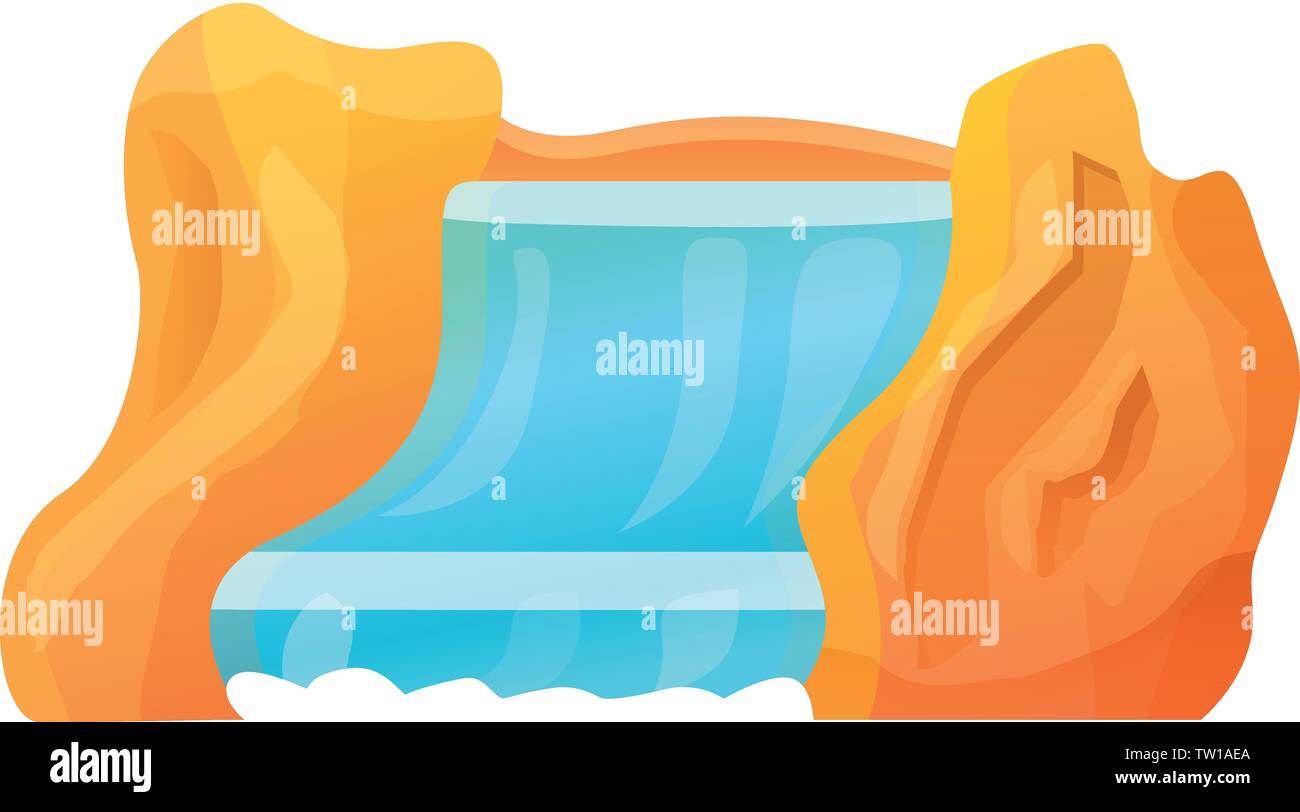 Rock waterfall icon. Cartoon of rock waterfall vector icon for web ...