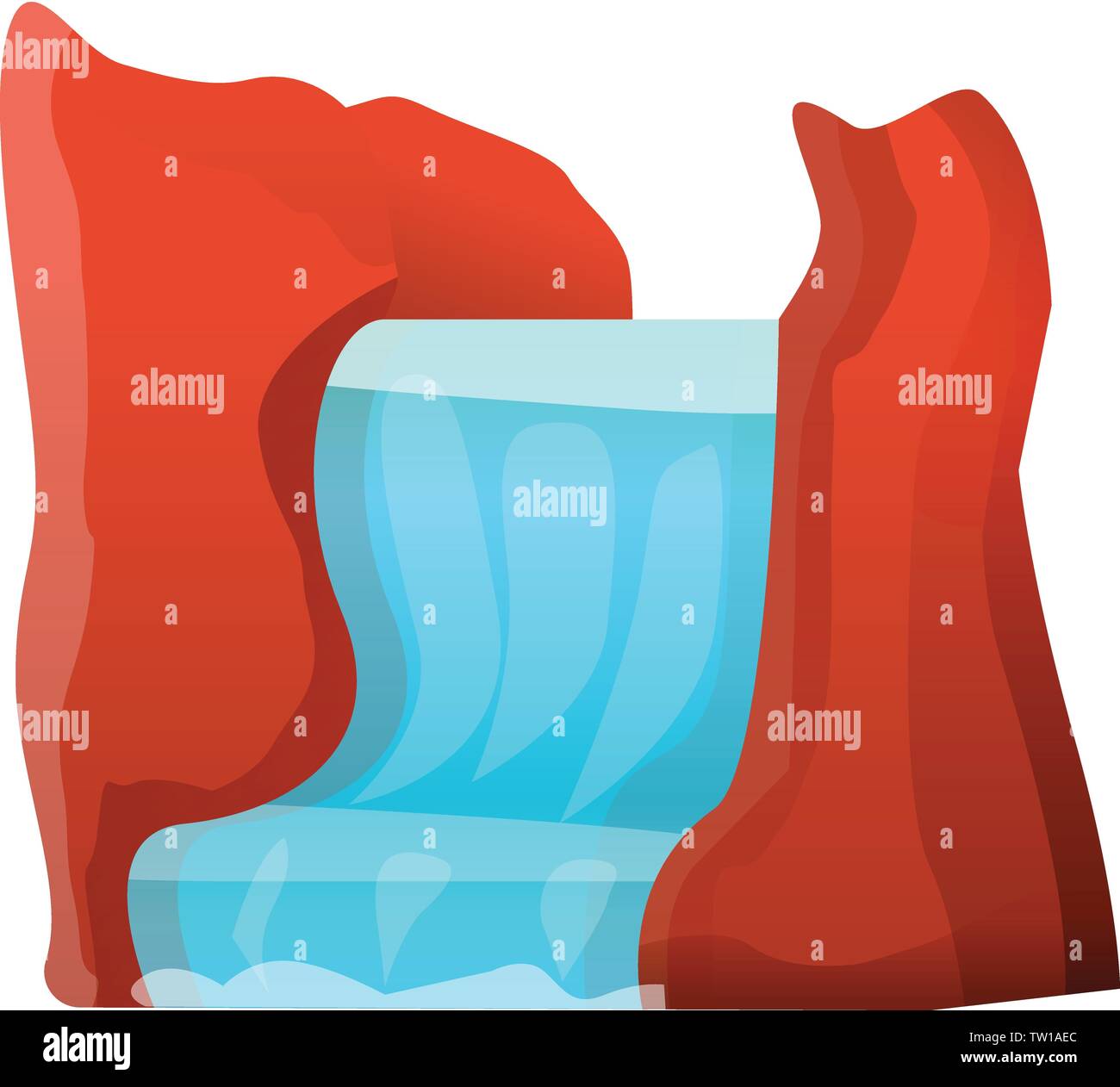 Waterfall icon. Cartoon of waterfall vector icon for web design ...