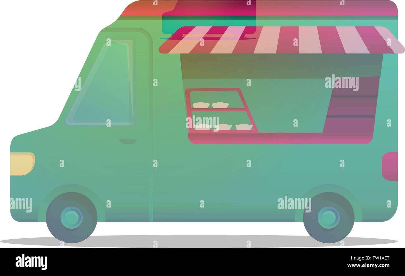 Street shop car icon. Cartoon of street shop car vector icon for web ...