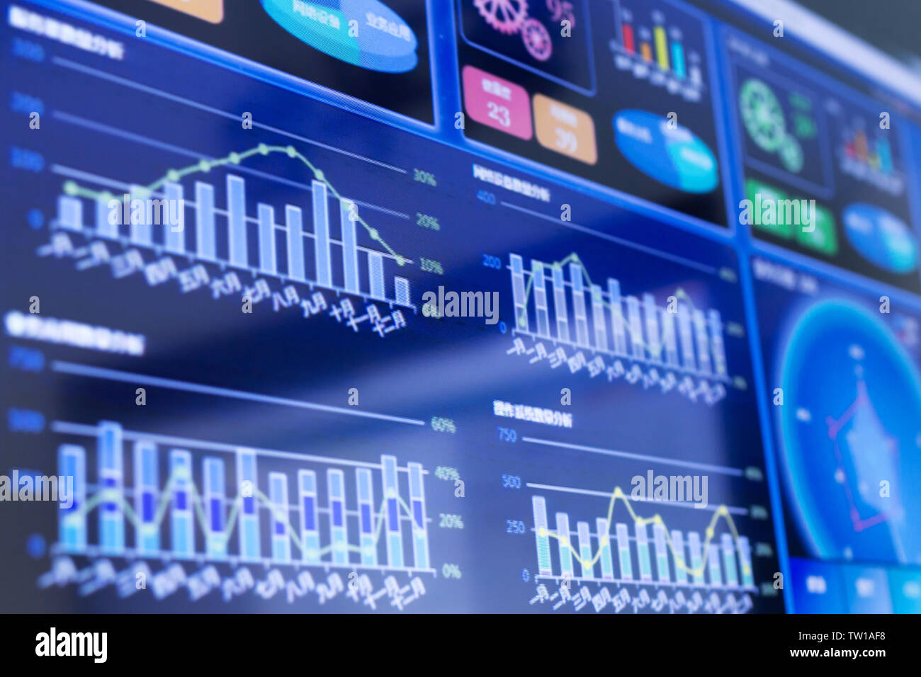 business financial report display on screen Stock Photo - Alamy