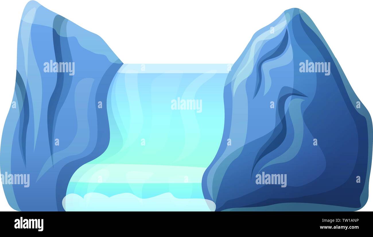 Tropical waterfall icon. Cartoon of tropical waterfall vector icon for ...