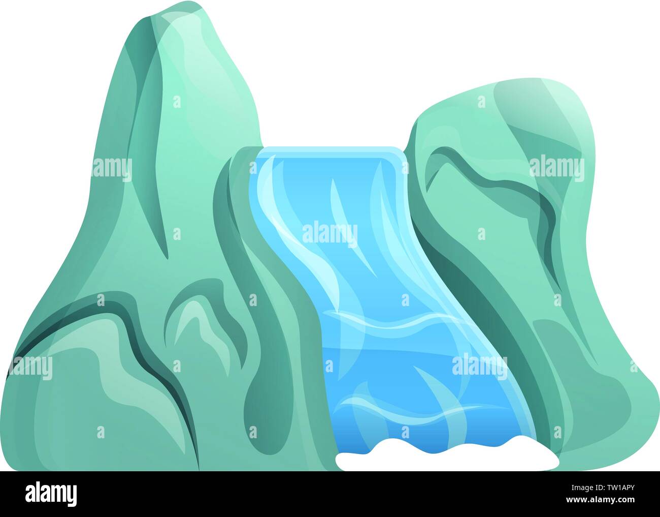 River waterfall icon. Cartoon of river waterfall vector icon for web ...