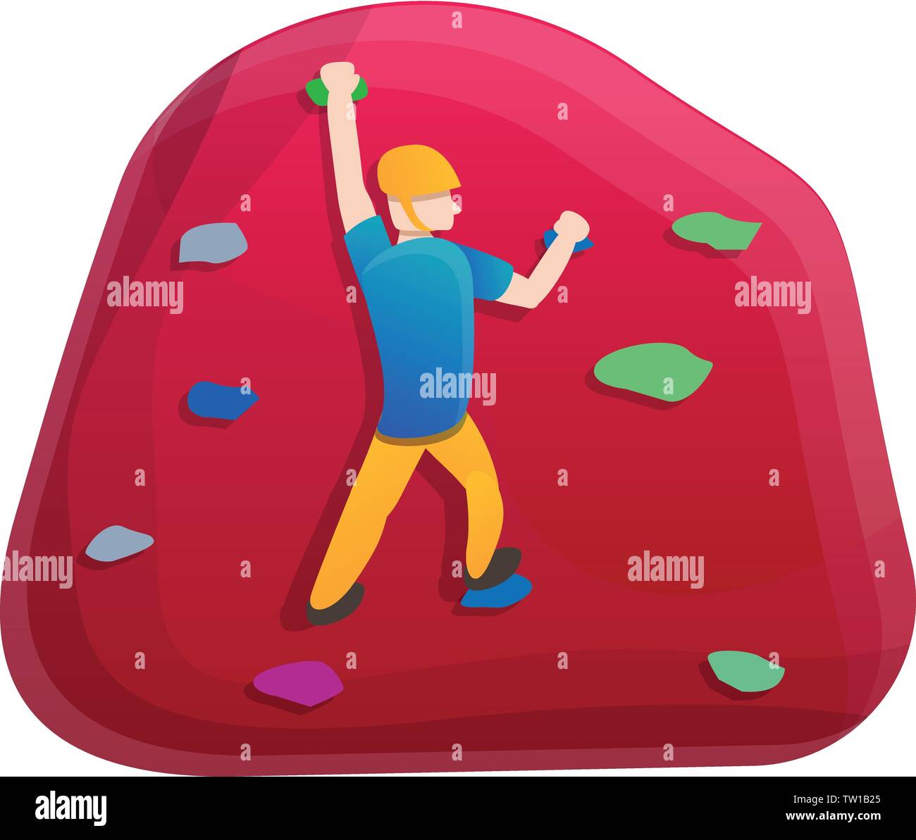 Red wall climbing icon. Cartoon of red wall climbing vector icon for ...