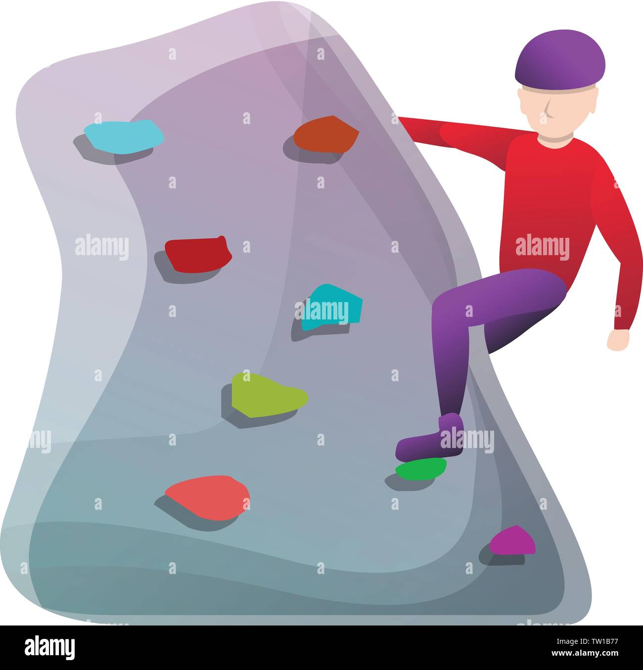 Indoor wall climbing icon. Cartoon of indoor wall climbing vector icon ...