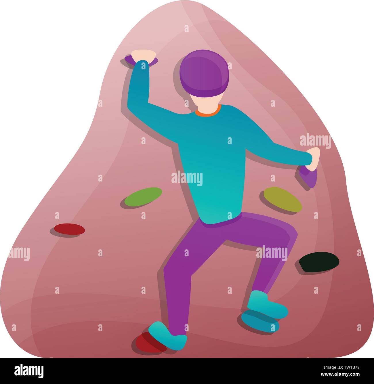 Human wall climbing icon. Cartoon of human wall climbing vector icon ...