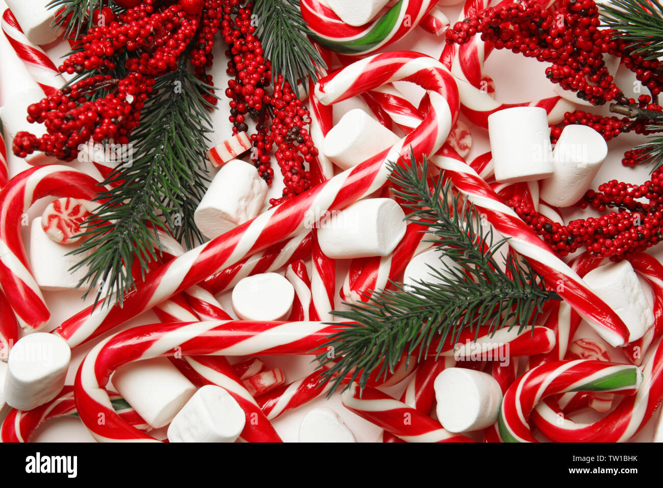 Christmas candy canes as background Stock Photo - Alamy