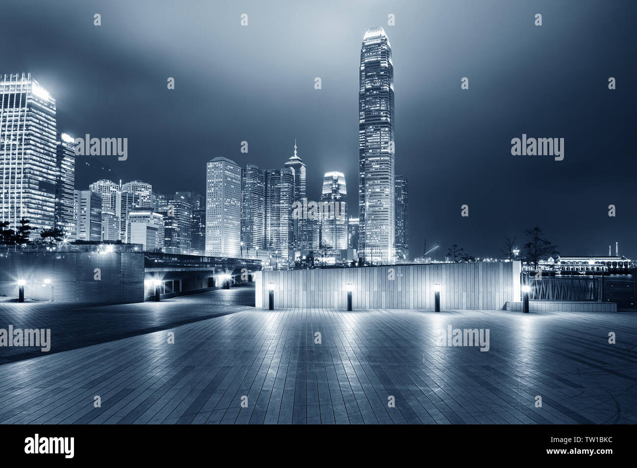 square with night modern building background Stock Photo - Alamy