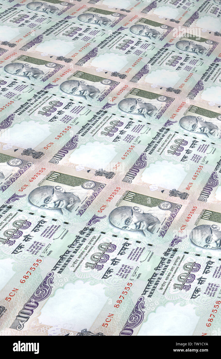 Full frame of hundred rupees banknotes Stock Photo - Alamy