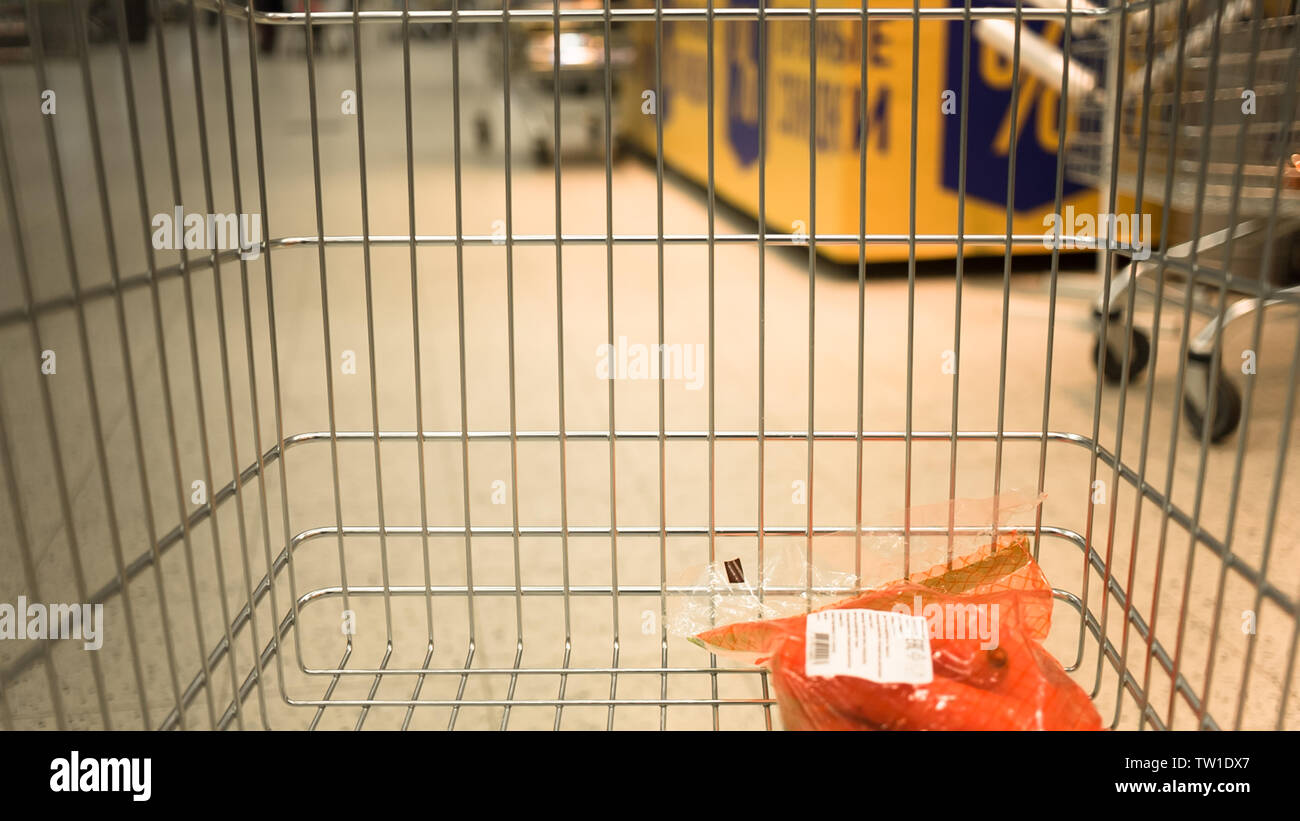 grocery carts at the supermarket Stock Photo - Alamy