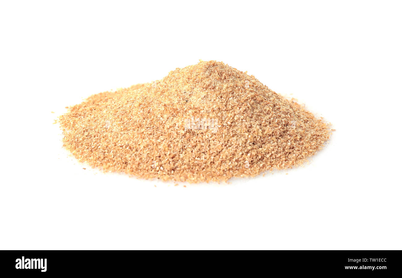Pile of bread crumbs isolated on white Stock Photo - Alamy
