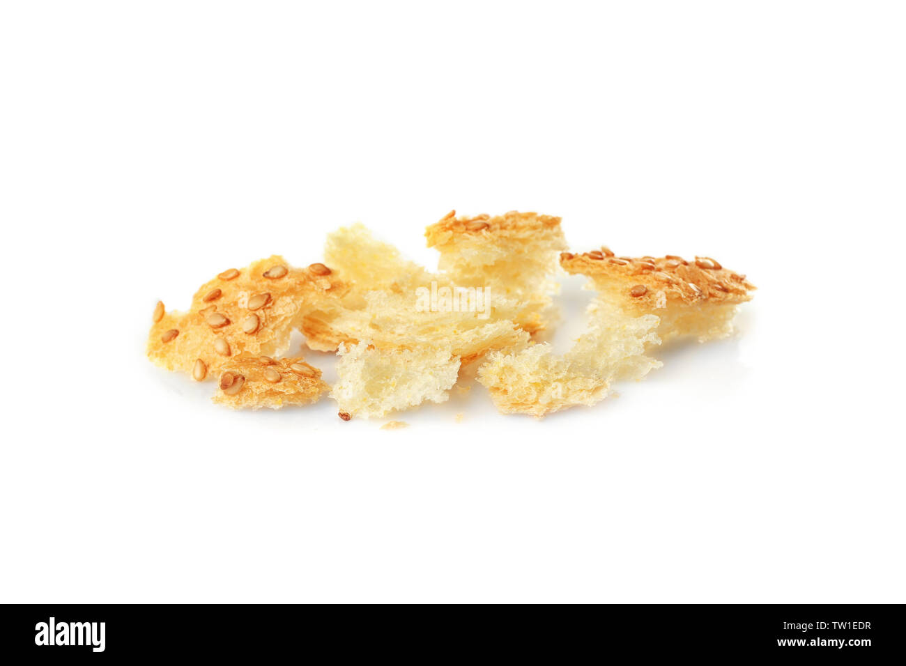 Bread crumbs on white background Stock Photo - Alamy