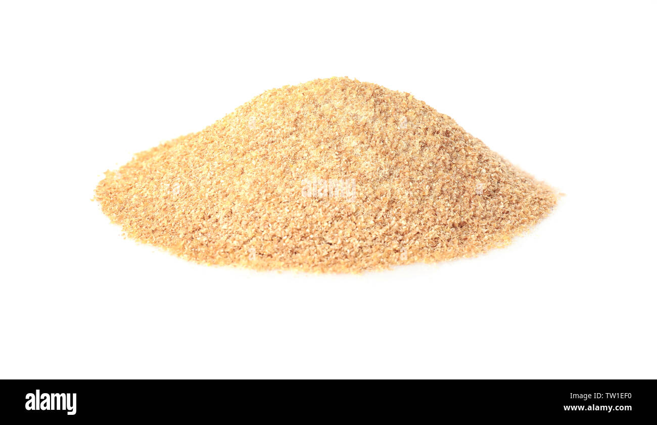 Pile of bread crumbs isolated on white Stock Photo - Alamy