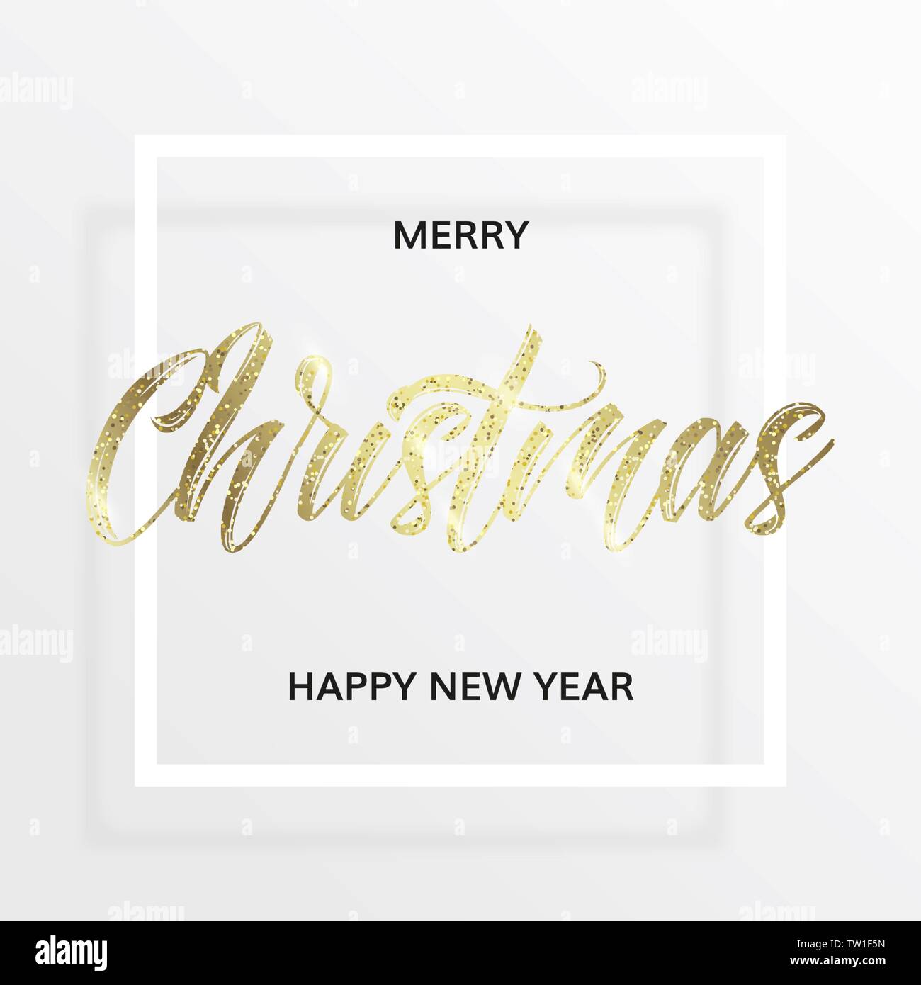 Gold lettering Christmas in the square frame Stock Vector Image & Art ...