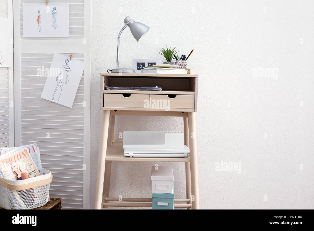 Folding wooden work table hi-res stock photography and images - Alamy