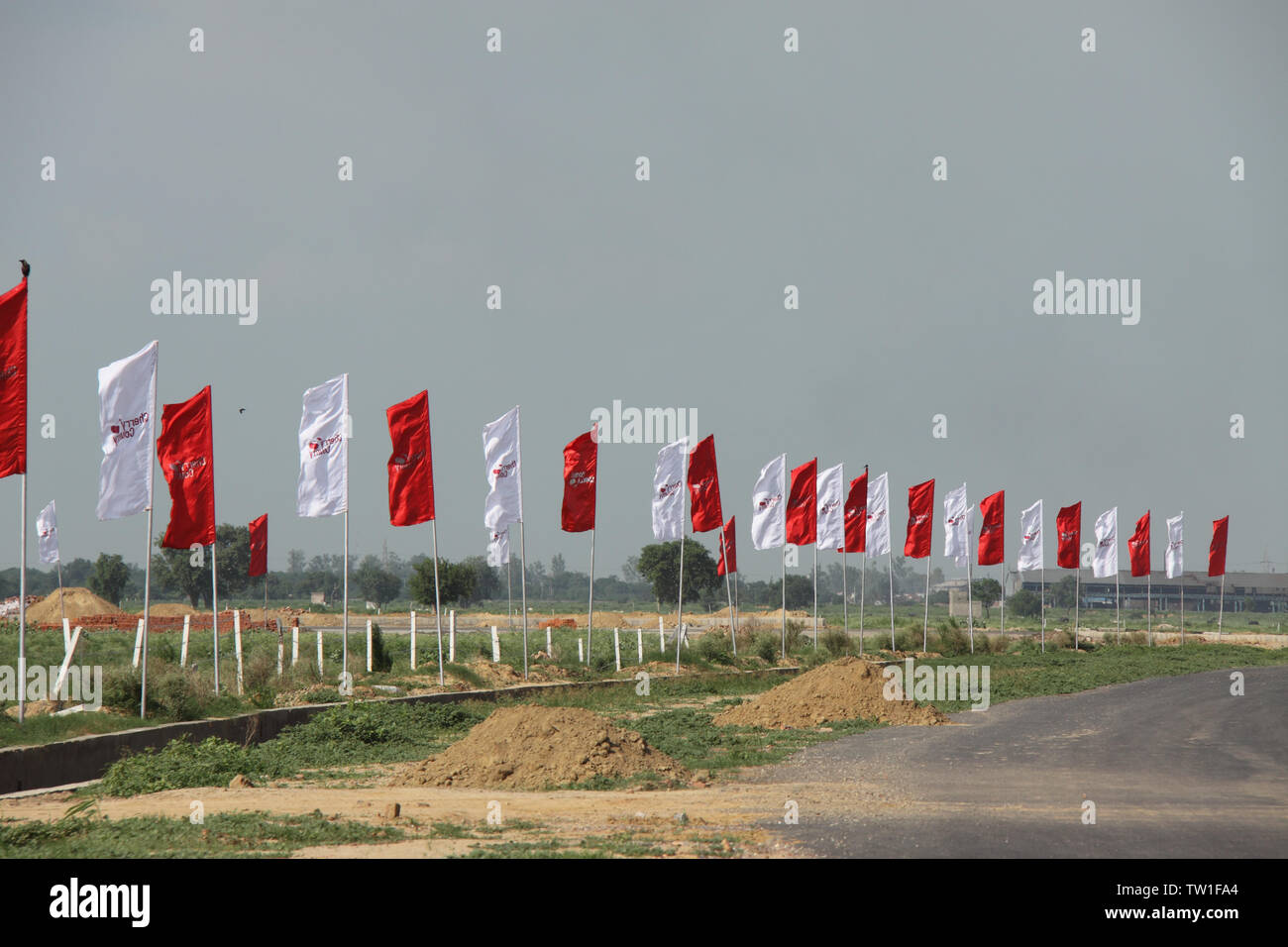 Flags poles in row hi-res stock photography and images - Alamy