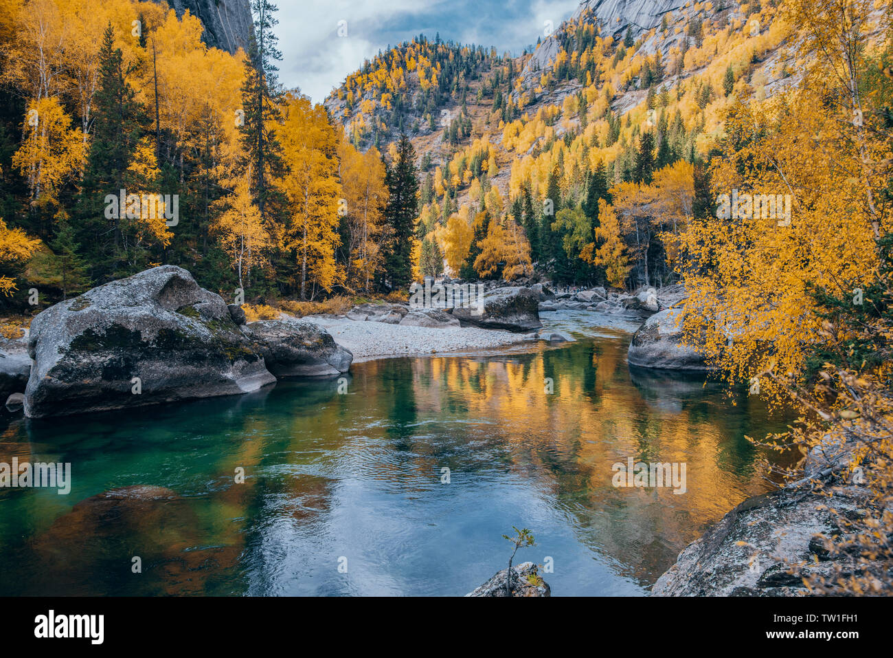 The scenery of the Erzis River Stock Photo - Alamy