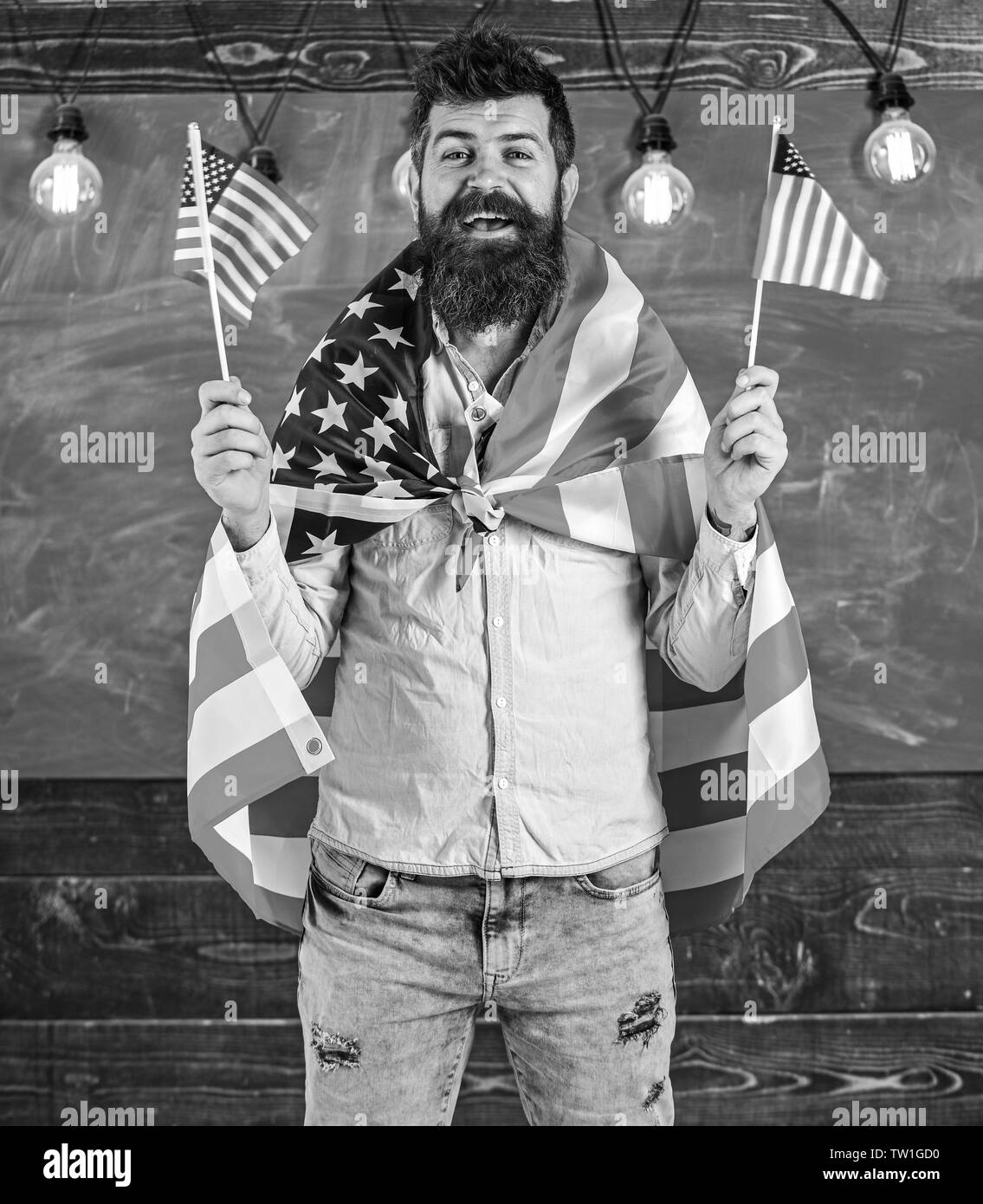 Man beard mustache usa Black and White Stock Photos & Images - Alamy