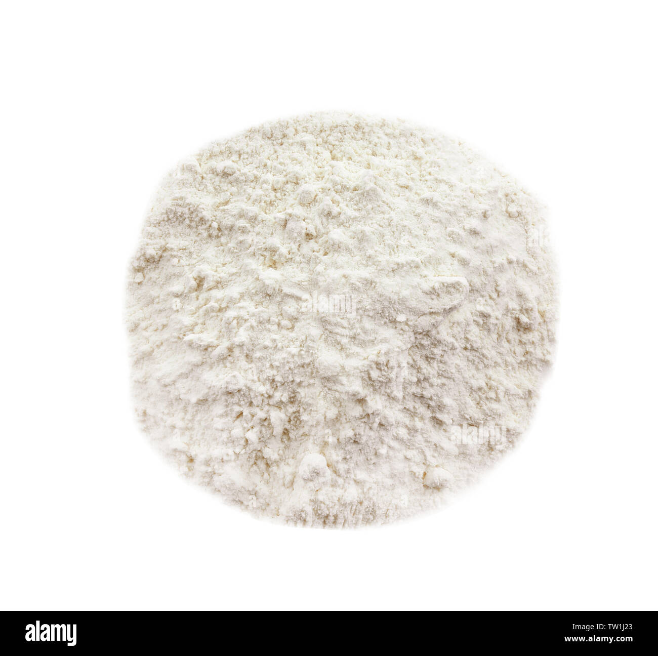 Pile of flour isolated on white Stock Photo - Alamy