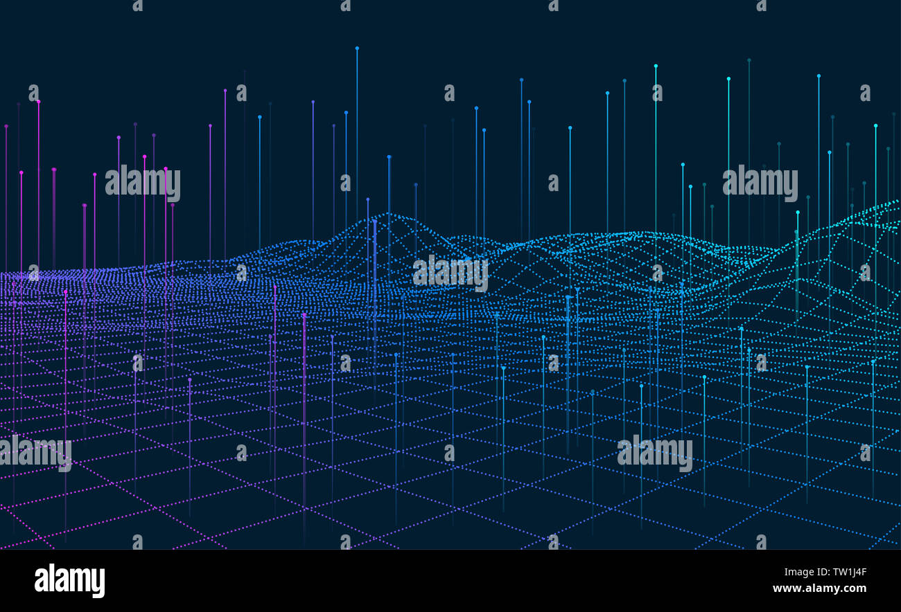 Abstract three-dimensional network background of big data concept, graphics with artificial ...