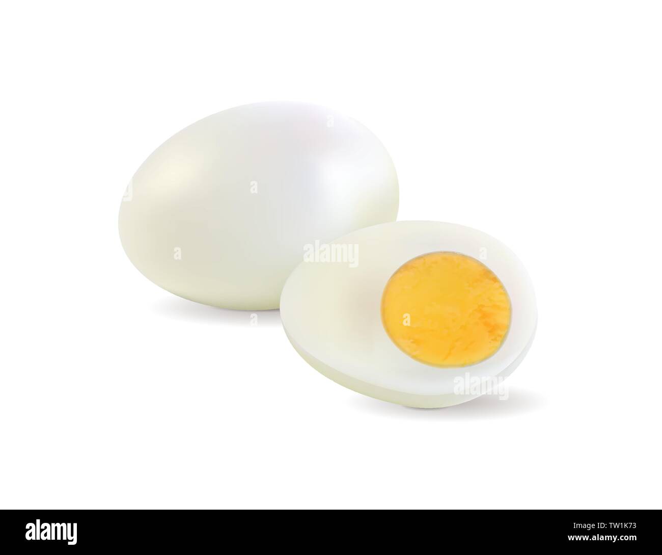 Realistic hard boiled eggs isolated on white background vector illustration. EPS10 Stock Vector ...