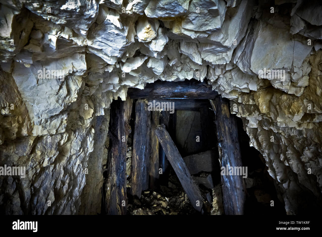 Austro-Hungarian underground tunnel of the First World War in the Dente ...