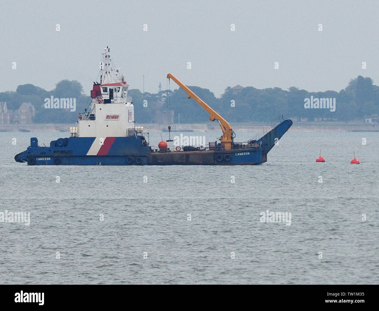 Sheerness, Kent, UK. 18th June, 2019. The buoy maintenance vessel ...