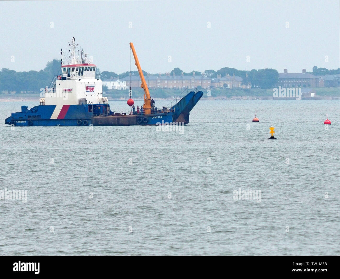 Sheerness, Kent, UK. 18th June, 2019. The buoy maintenance vessel ...
