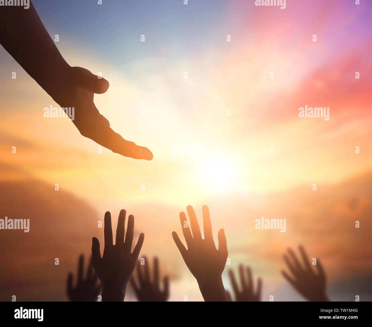 Hand reaching up god hi-res stock photography and images - Alamy