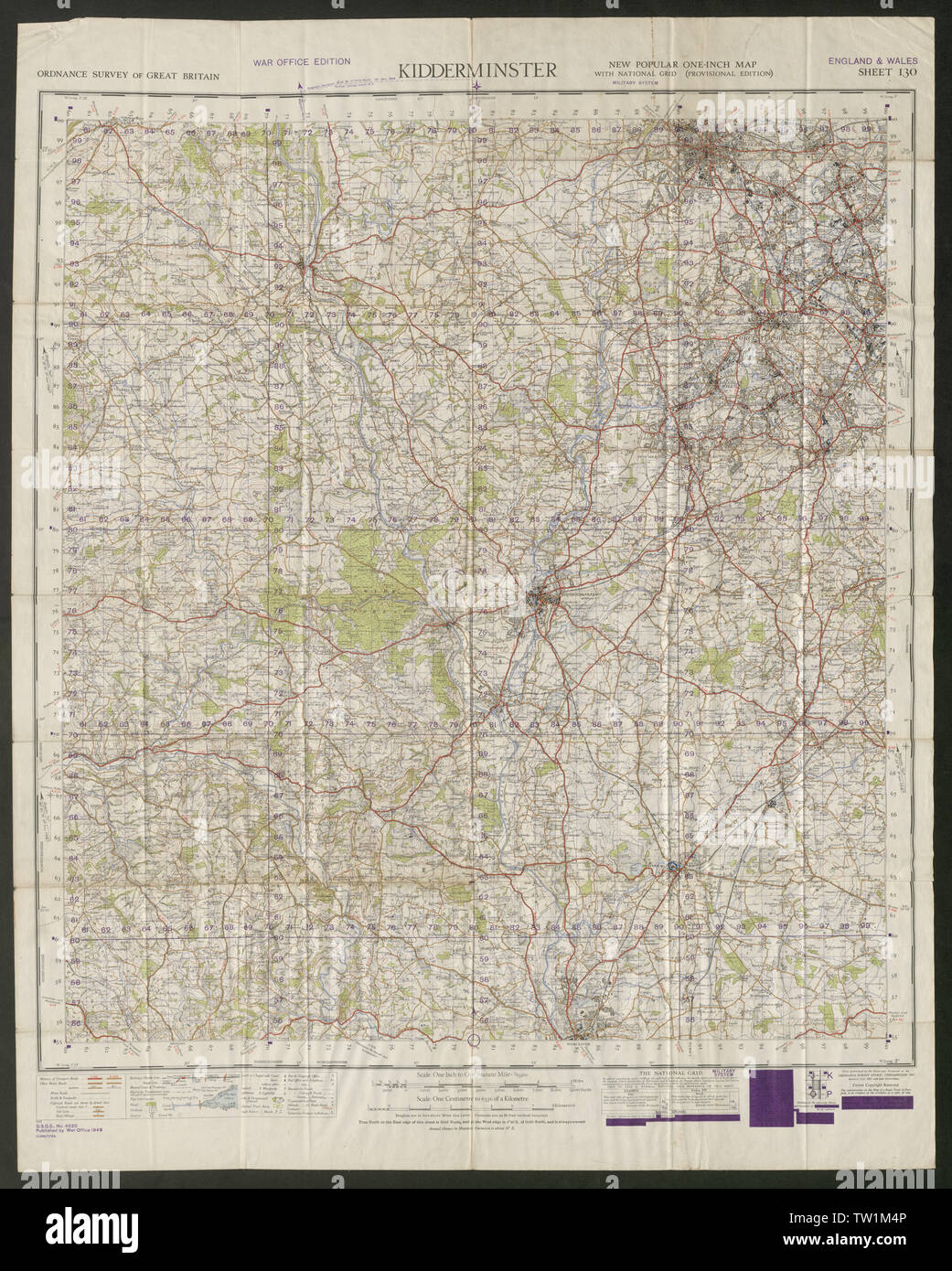 War Office Sheet 130 KIDDERMINSTER Wolverhampton Dudley ORDNANCE SURVEY ...