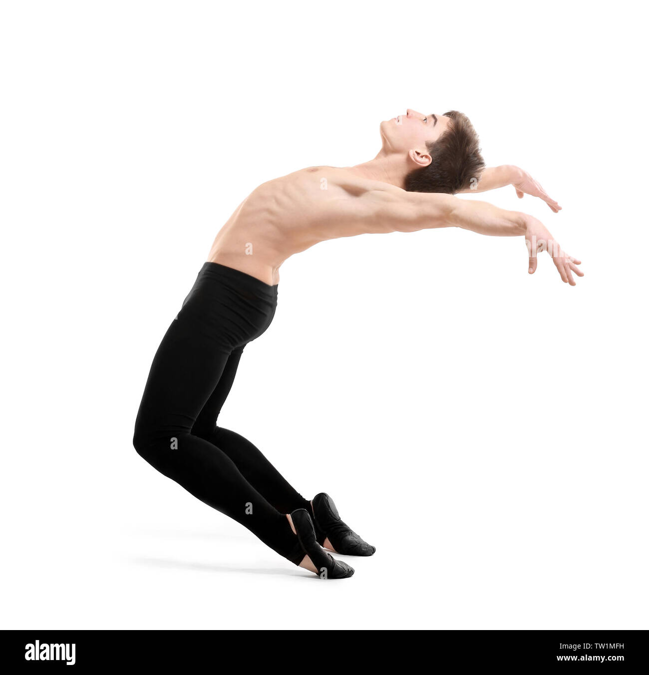 Handsome young ballet dancer on white background Stock Photo - Alamy
