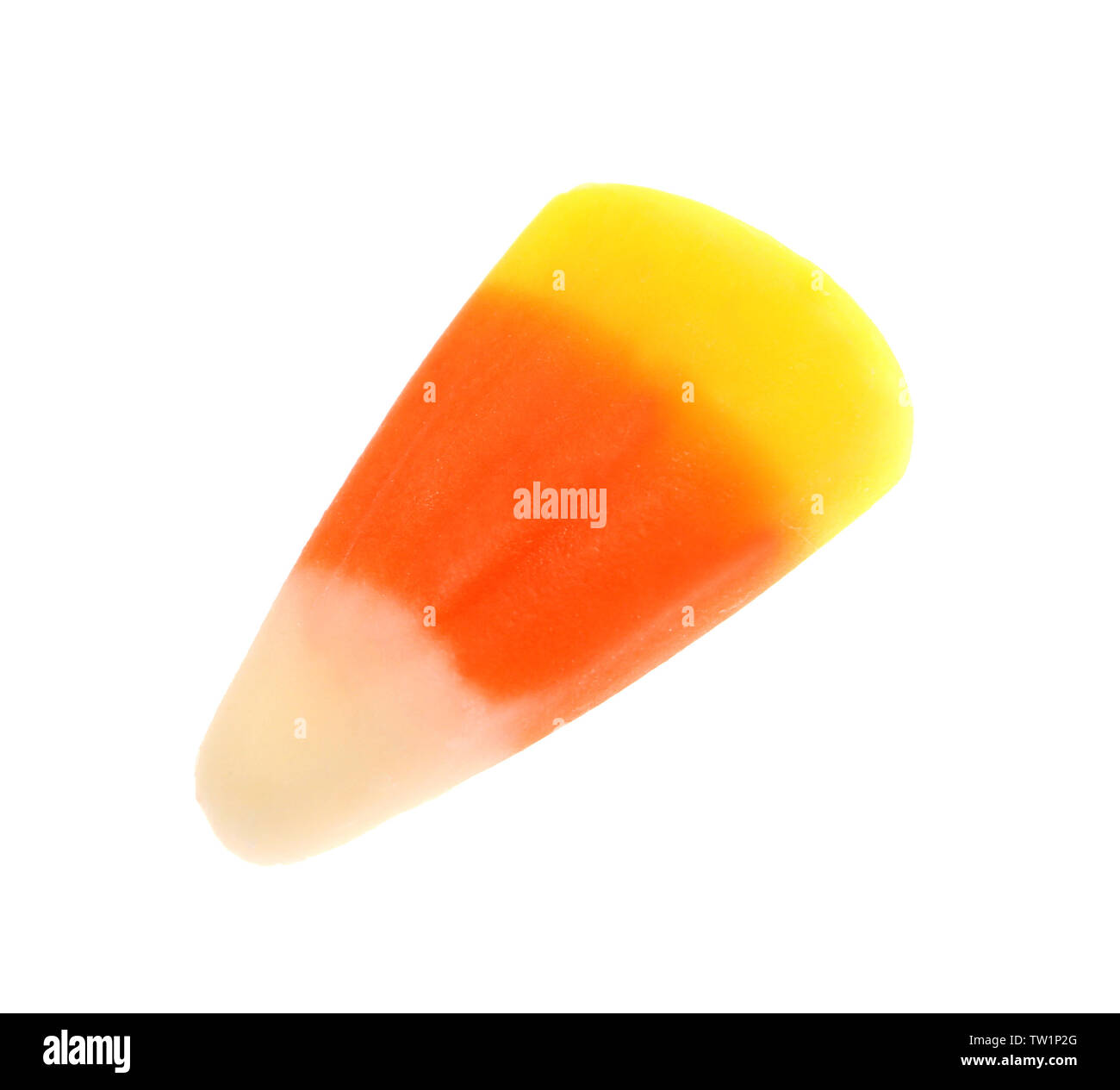 Colorful Halloween candy corn on white background Stock Photo - Alamy