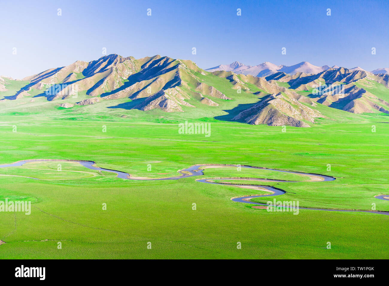 Lake water winding winding mountains and rivers hi-res stock ...