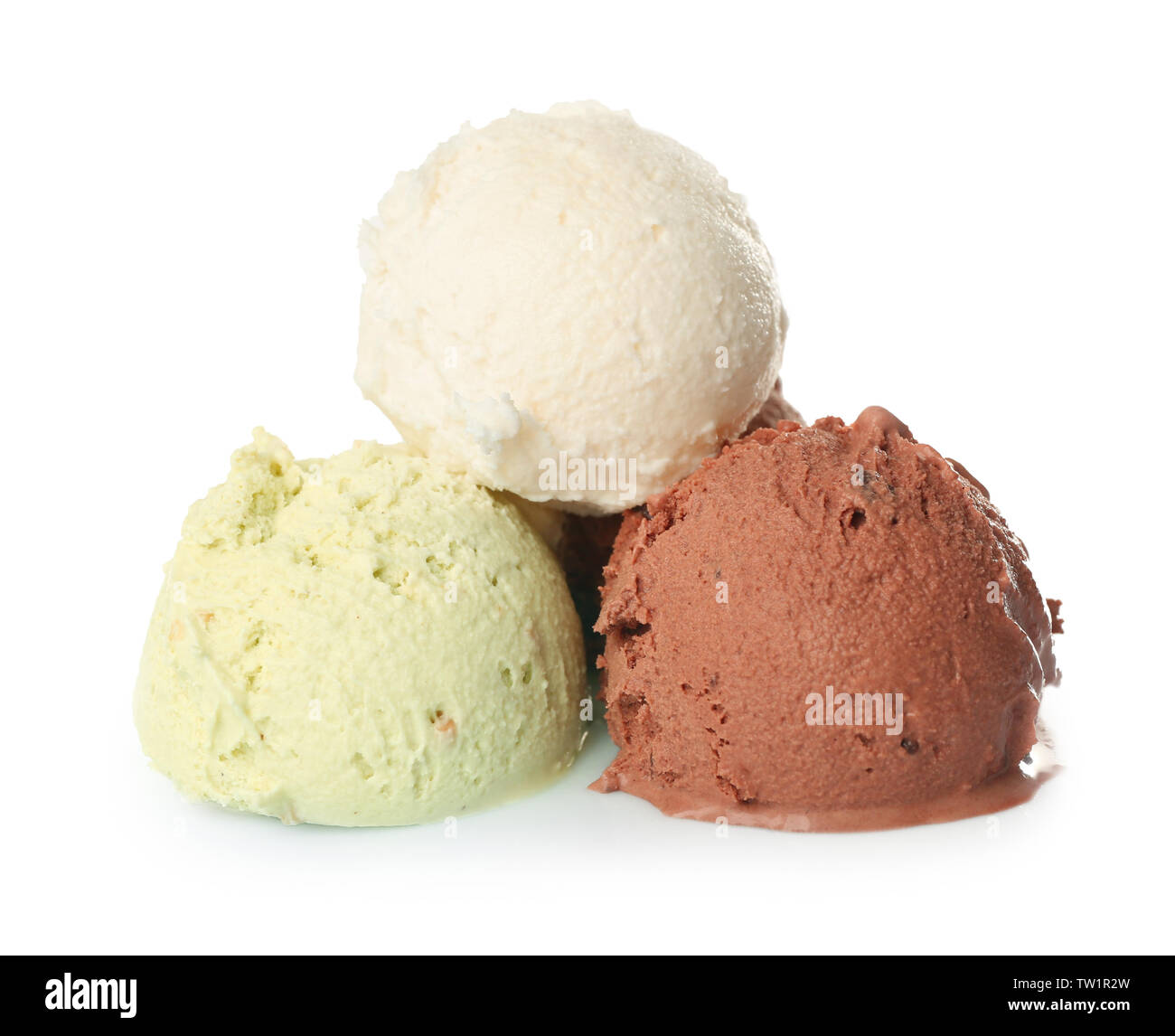 Ice-cream balls, isolated on white Stock Photo - Alamy