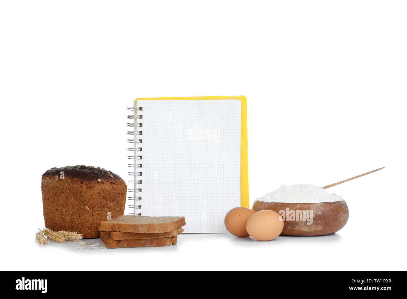 Recipe menu background bakery ingredients Cut Out Stock Images ...