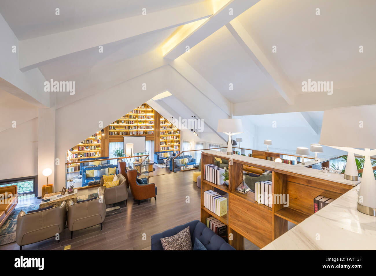 Design of interior design space of model room in modern living room ...