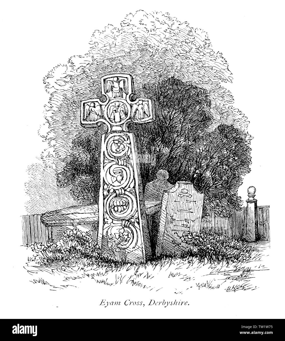 Headstone gravestone carved stone Cut Out Stock Images & Pictures - Alamy
