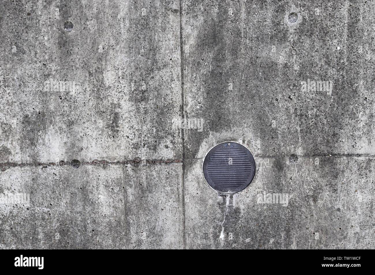 Detailed close up surface of aged and weathered concrete wall textures ...