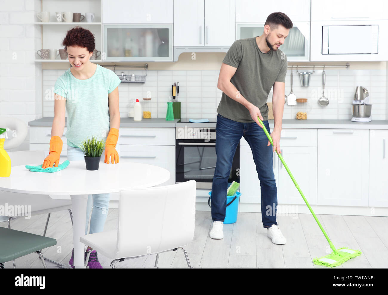 Cleaning together hi-res stock photography and images - Alamy