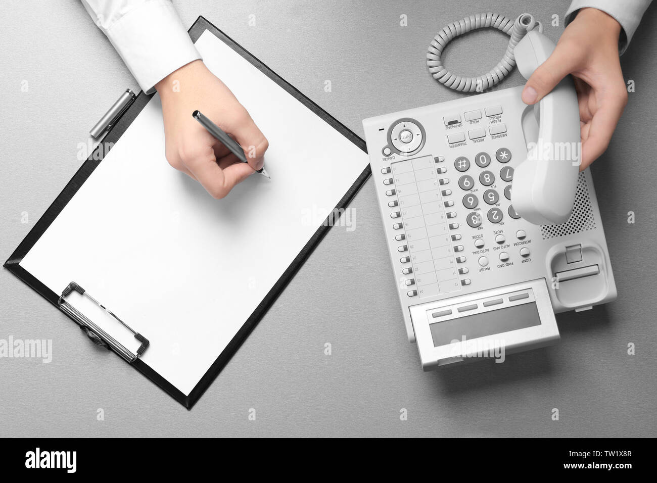 Man talking receiver in hi-res stock photography and images - Alamy