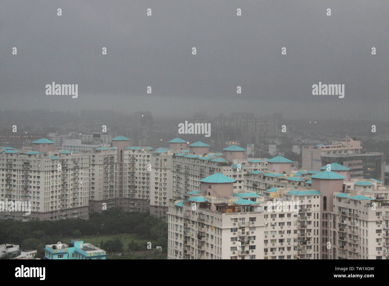 High angle view of a city, Gurgaon, Haryana, India Stock Photo - Alamy