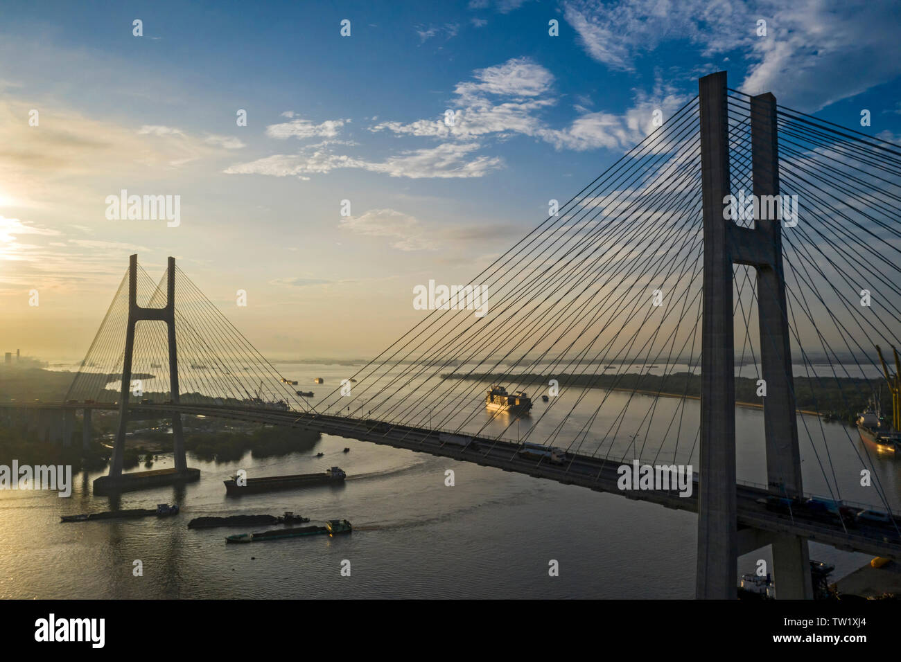 The Phu My Bridge is the largest bridge in Vietnam spanning the Saigon ...